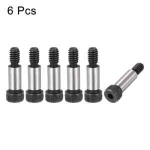 uxcell Alloy Steel Hexagon Socket Head Shoulder Screws Bolts, 5/8" Shoulder Length, 5/16" Shoulder Dia, 1/4-20 Thread, 6pcs