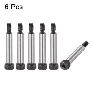 uxcell Alloy Steel Hexagon Socket Head Shoulder Screws Bolts, 1-1/4" Shoulder Length, 1/4" Shoulder Dia, #10-24 Thread, 6pcs