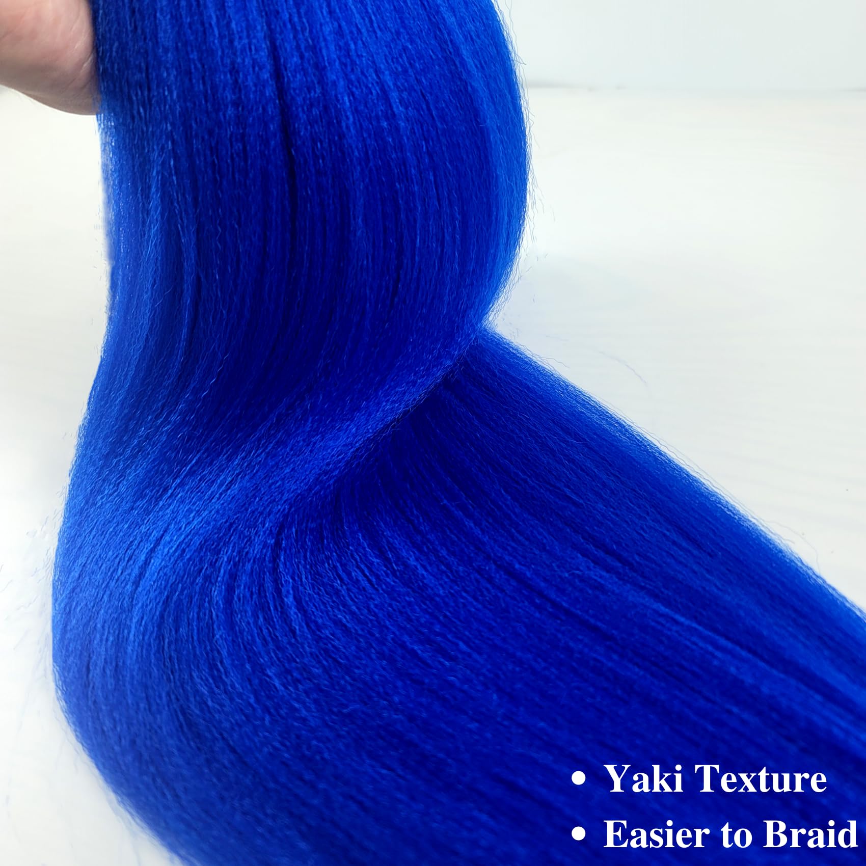 Gozill Blue Braiding Hair Pre stretched Braiding Hair Prestretched Ez Braid Braiding Colored Hair Extensions