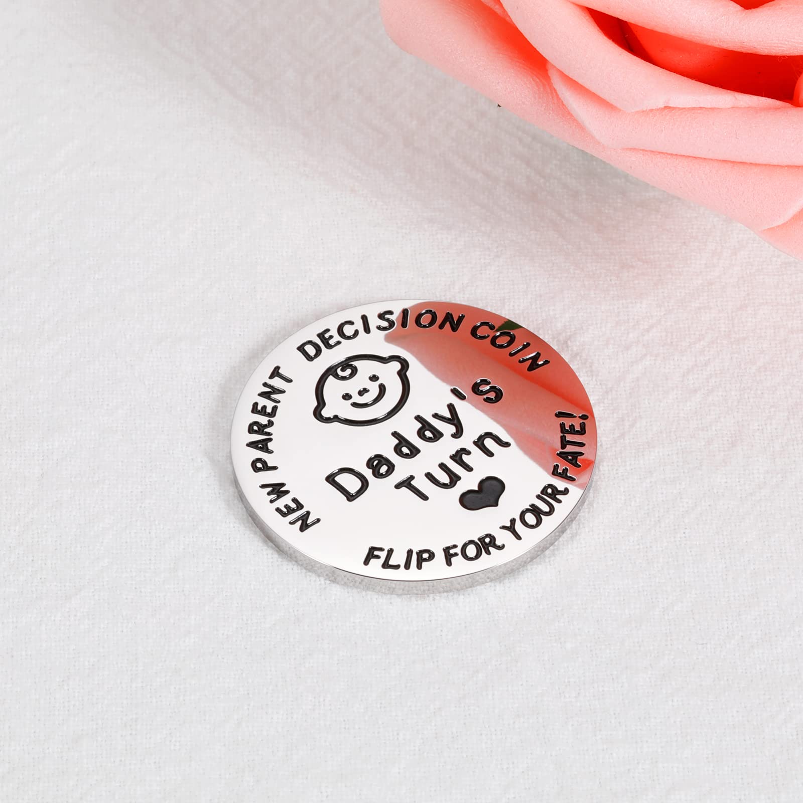 New Parent Decision Coin Gift for First Time Mom Dad Mummy to Be Funny New Baby Gift for Couple Pregnancy Mommy Mothers Fun Christmas Birthday Present Family Gathering Charm Double-Sided