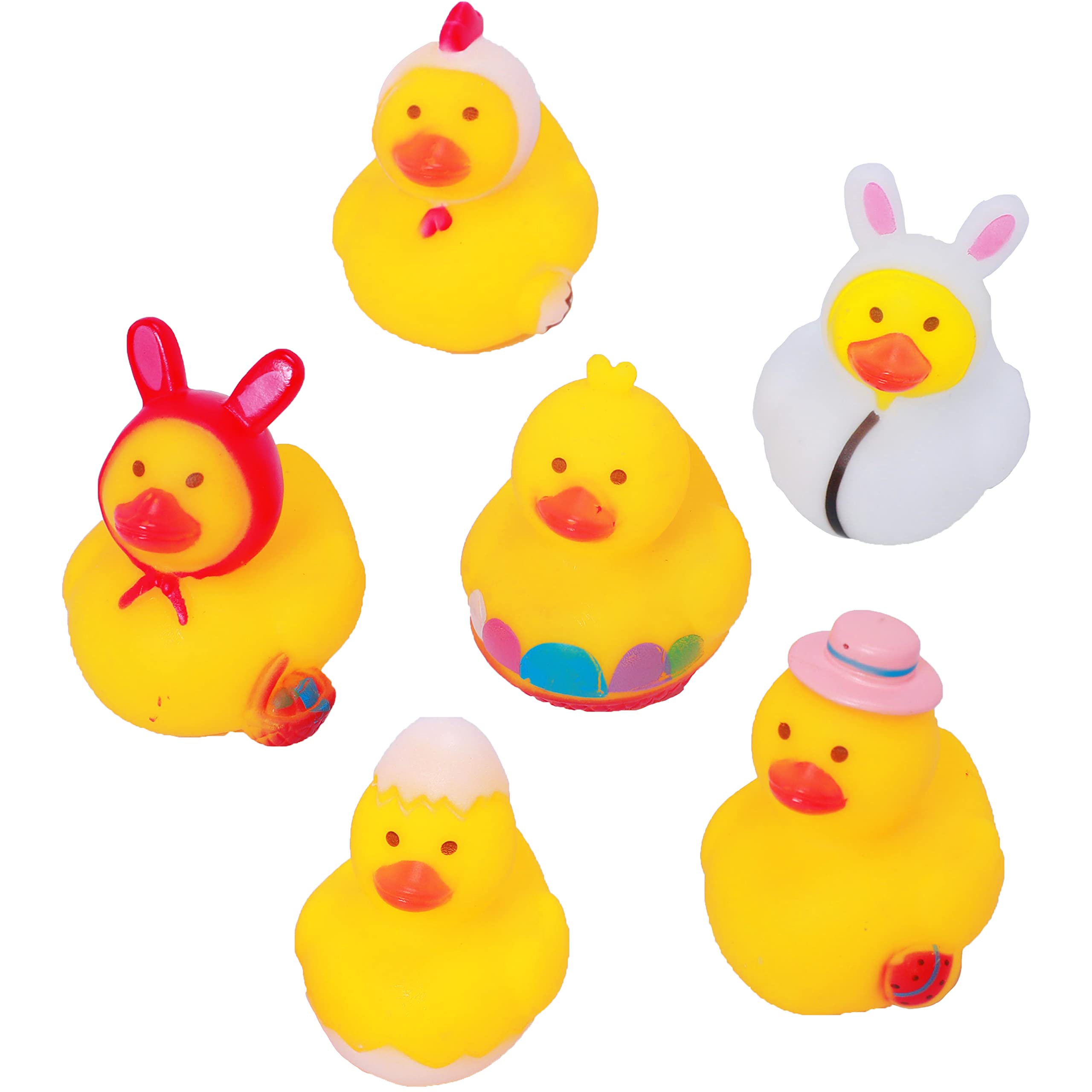 JOYIN 12 Packs Easter Egg Filled with Rubber Ducks, Eggs Hunt, Basket Stuffers Filler for Kids Party Favor Classroom Prize Supplies, Summer Beach, Pool Activity