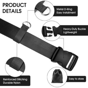 Riakrum 2 Pieces Car Seat Travel Belt, Adjustable Car Seat Travel Strap to Convert Kid Car Seat, Luggage into Airport Car Seat Stroller & Carrier Belt Safe Travel Solution (Black)