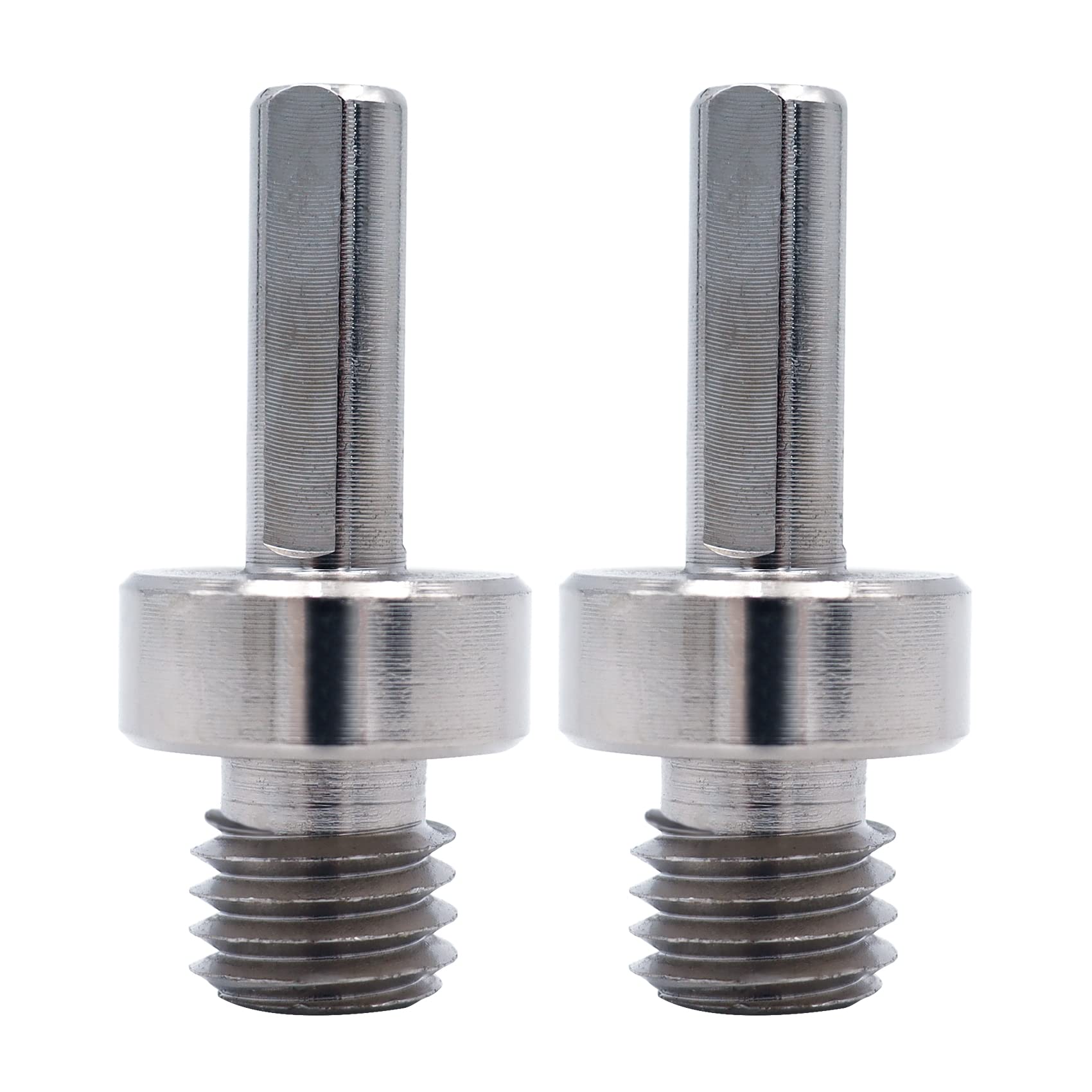 HIGHDRIL Adapter for Core Drill Bit, 2pcs 5/8"-11 Thread to 3/8" Triangle Shank,Diamond Hole Saw Drill Sanding Attachment Arbor Shaft Adapter