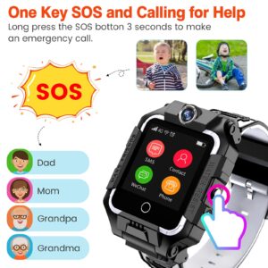 4G Smart watch for Kids, Phone Watch w GPS Tracker Watch 3-way Call Camera Video Chat Pedometer,SOS,1.4" Touch Screen WiFi Toddler Wrist Watch Boys Girls Smartphone for 3-15 Years Old Child (w SIM)