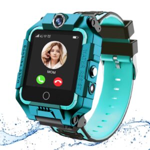 cjc smart watch for kids with gps tracker, phone watch with video chat 3 way call,camera watch,1.4" touchscreen girls boys phone watch 3-15 years child w sim card (green)