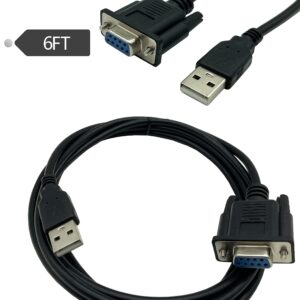 Dafensoy USB to RS232 Serial Adapter, USB A Male to DB9 Pin Female Serial Converter Cable,Suitable for Connecting Computers and Various Serial Devices - Black 1.8M/6Feet