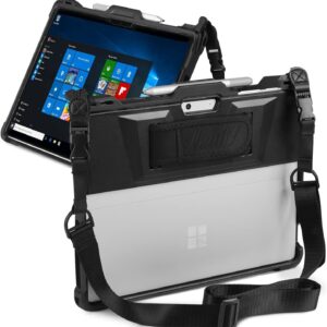 Maiddos Microsoft Surface Pro 11/10/9 Case with Hand & Shoulder Strap, Pen Holder, Compatible with Type Cover Keyboard Rugged Protective Cover