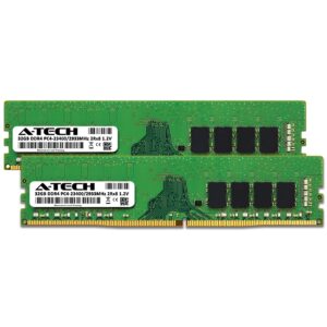 A-Tech 64GB RAM Kit for Lenovo ThinkStation P340 SFF Small Form Factor (2 x 32GB) DDR4 2933 MHz PC4-23400 Non-ECC Unbuffered DIMM 288-Pin Desktop PC Memory Upgrade