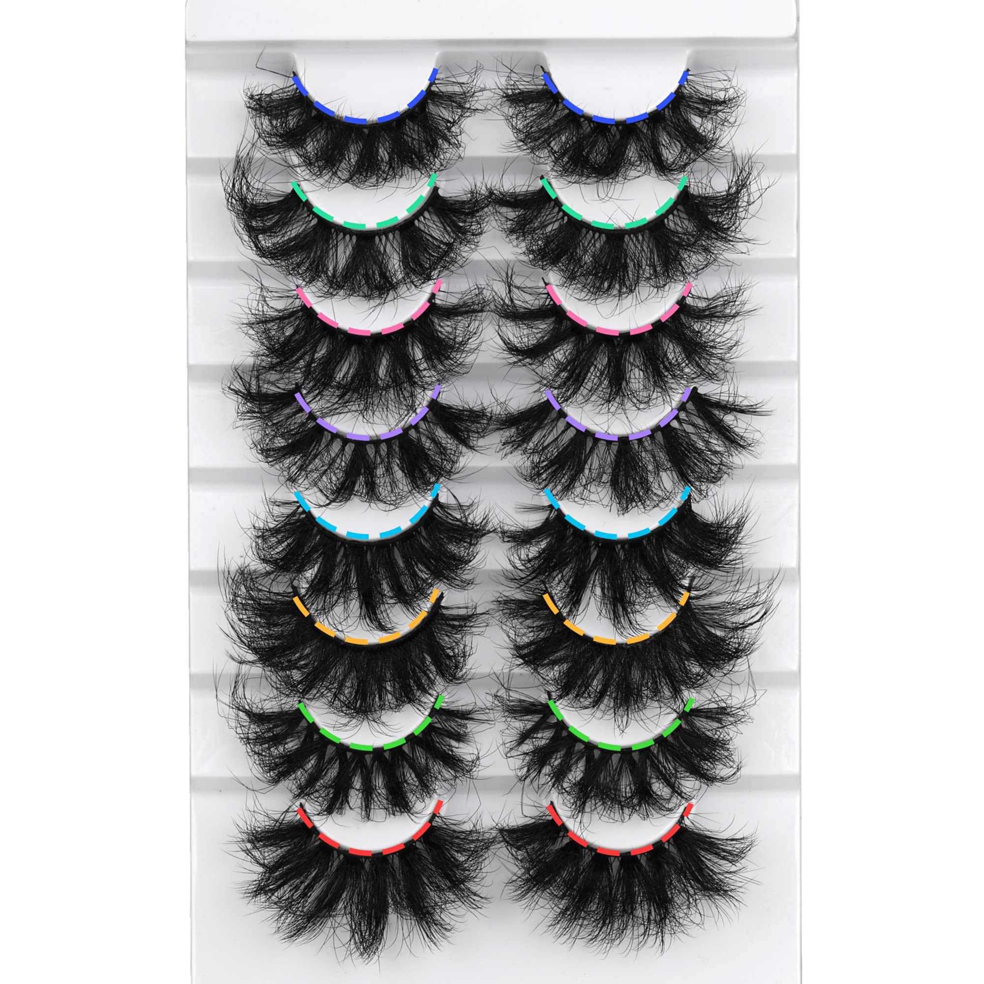 Mink Lashes Fluffy False Eyelshes Dramatic Wispy Fake Eyelashes Pack 8 Styles 22MM Long Thick Volume False Eye Lashes Bulk by Ruairie