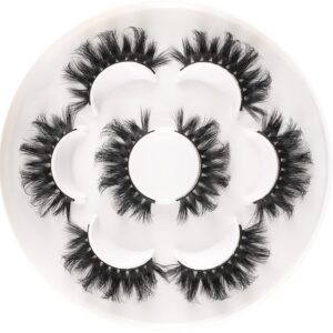 befacl fluffy false eyelashes 18mm 20mm fluffy mink lashes 6d mink eyelashes natural look mink lashes faux mink strip 3d lashes pack 4 pairs (bf02)