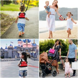 Lehoo Castle Toddlers Leash for Walking + Key Lock Design Anti Lost Wrist Link, 3 in 1 Baby Leash Kids Wrist Link for Toddlers, Safety Harness Belt Strap Wristband