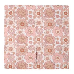 toki mats | waterproof cover included organic play mat 40 inches x 40 inches | blooms | padded play mat with included cotton removable washable cover