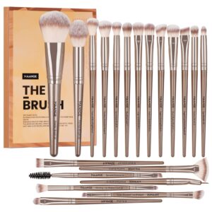 make up brushes, 20 pcs professional makeup brushes set foundation eyeshadow blush brush,travel kabuki blending concealers face powder eye makeup brush sets with gift box