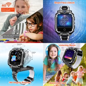 4G Smart watch for Kids, Phone Watch w GPS Tracker Watch 3-way Call Camera Video Chat Pedometer,SOS,1.4" Touch Screen WiFi Toddler Wrist Watch Boys Girls Smartphone for 3-15 Years Old Child (w SIM)