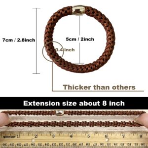 Tanha 15Pcs Hair Ties for Women, Hair Elastics for Thick Hair, Strong Stretchy Ponytail Holders, No Slip No Damage No Crease Hair Bands-Brown