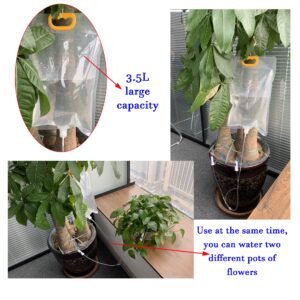 5Pcs Plant Drip Irrigation Bag,3.5L Plant Self Watering Devices Plant Watering Self Automatic Device with Adjustable Valve Switch,for Indoor Outdoor Potted Watered While Away