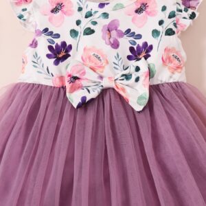 YOUNGER TREE Baby Girl Dresses Long Sleeve Flower Tutu Princess Dress Infant Fall Winter Outfits Little Girls Clothes (Purple, 6-9 Months)…