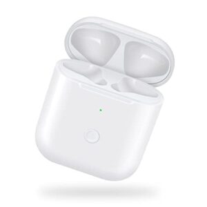 compatible with airpods 1 2,wireless airpods charging case with bluetooth pairing sync button,air pods charger case replacement,white