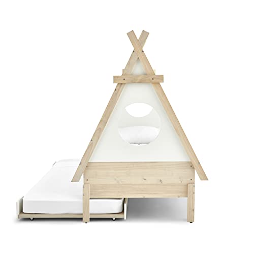 Ti Amo Savannah Teepee Bed & Trundle, White/Natural