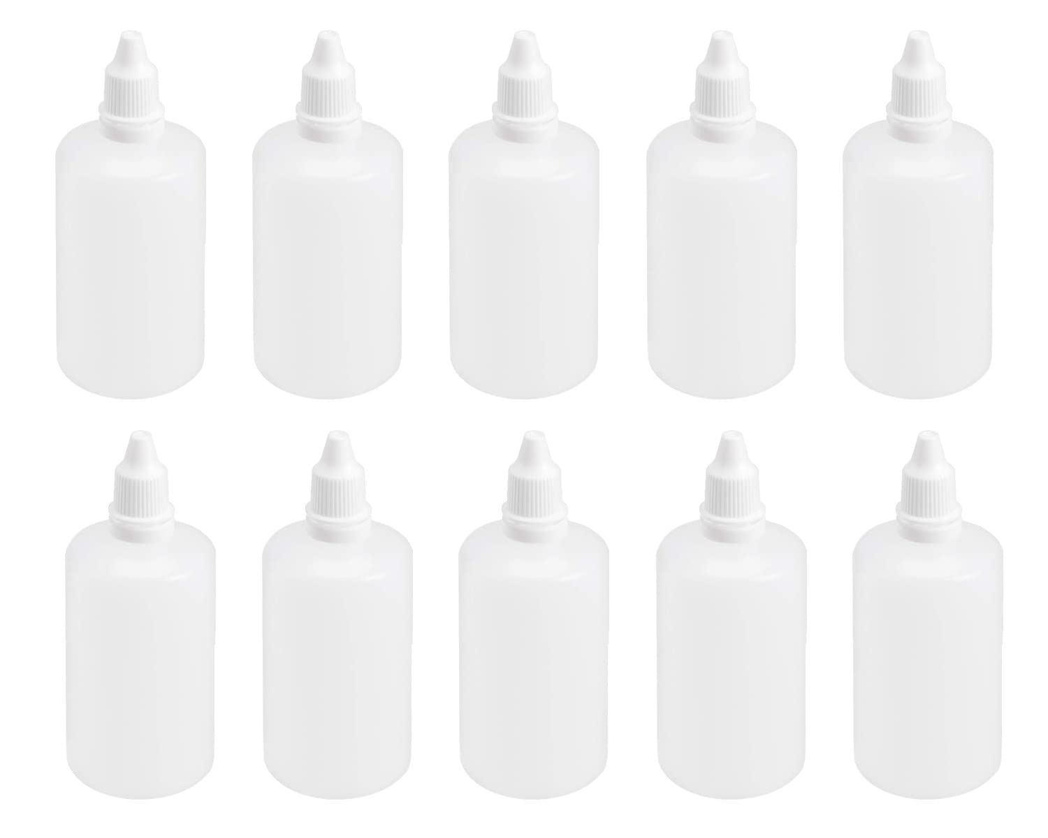 10pcs 50ml Plastic Dropper Bottles, CCHW Empty Plastic Squeezable Eye Dropper bottle LDPE with Childproof Cap (10)