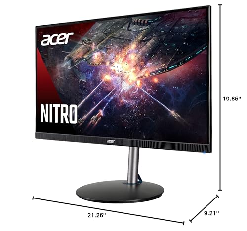 ACER XF243Y Pbmiiprx 23.8in 1920x1080 IPS Display, 16 9 Aspect Ratio, 2 x 2.0W Integrated Speakers, 250 cdm2 Brightness, 2ms Response time, 165Hz Refresh Rate