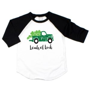 bump and beyond designs kids loads of luck vintage truck cute st. patrick's day shirt (black 24 months)