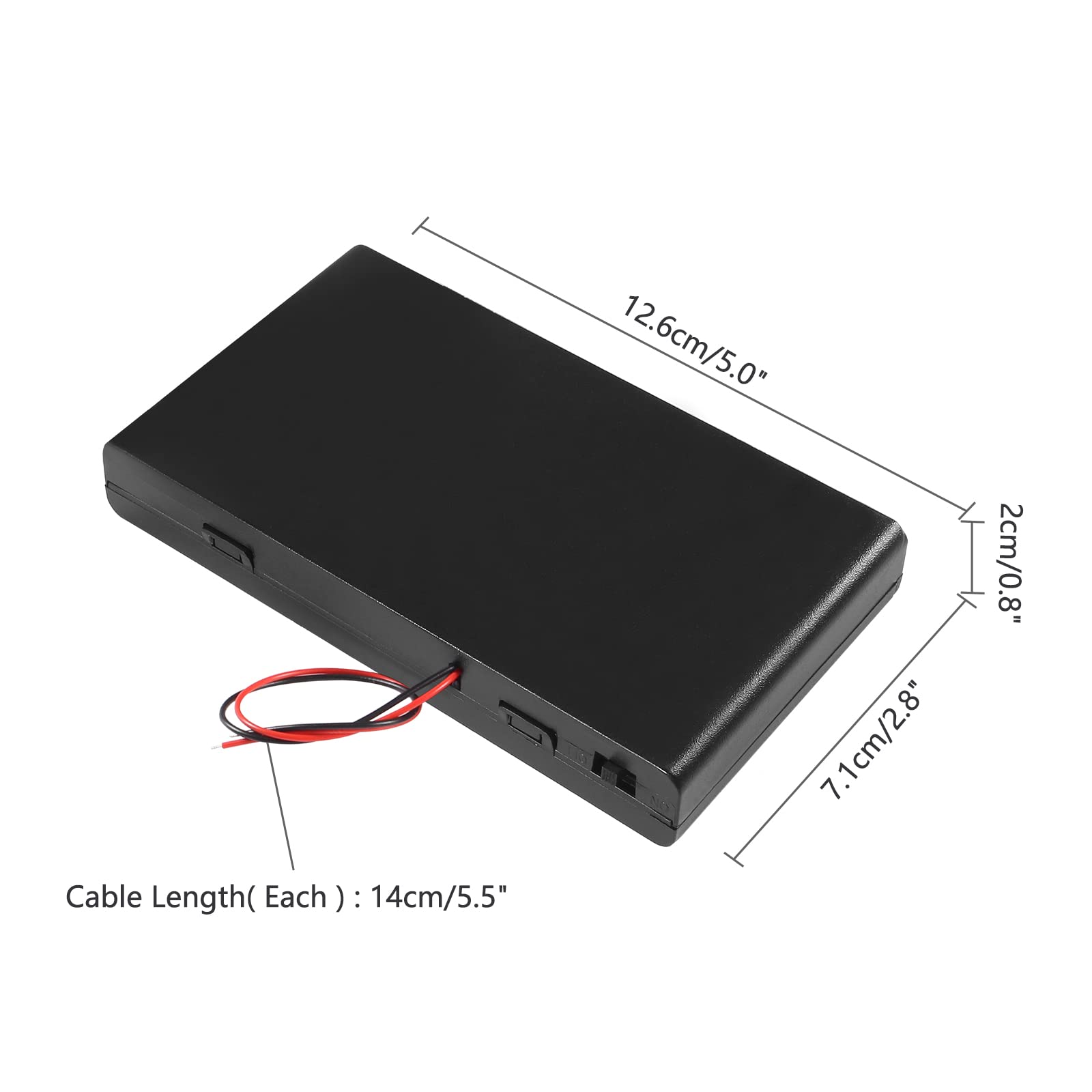 Aobao 3pcs 8 x AA 12V Battery Holder Case Box with ON/Off Switch and Leads Wire Cover