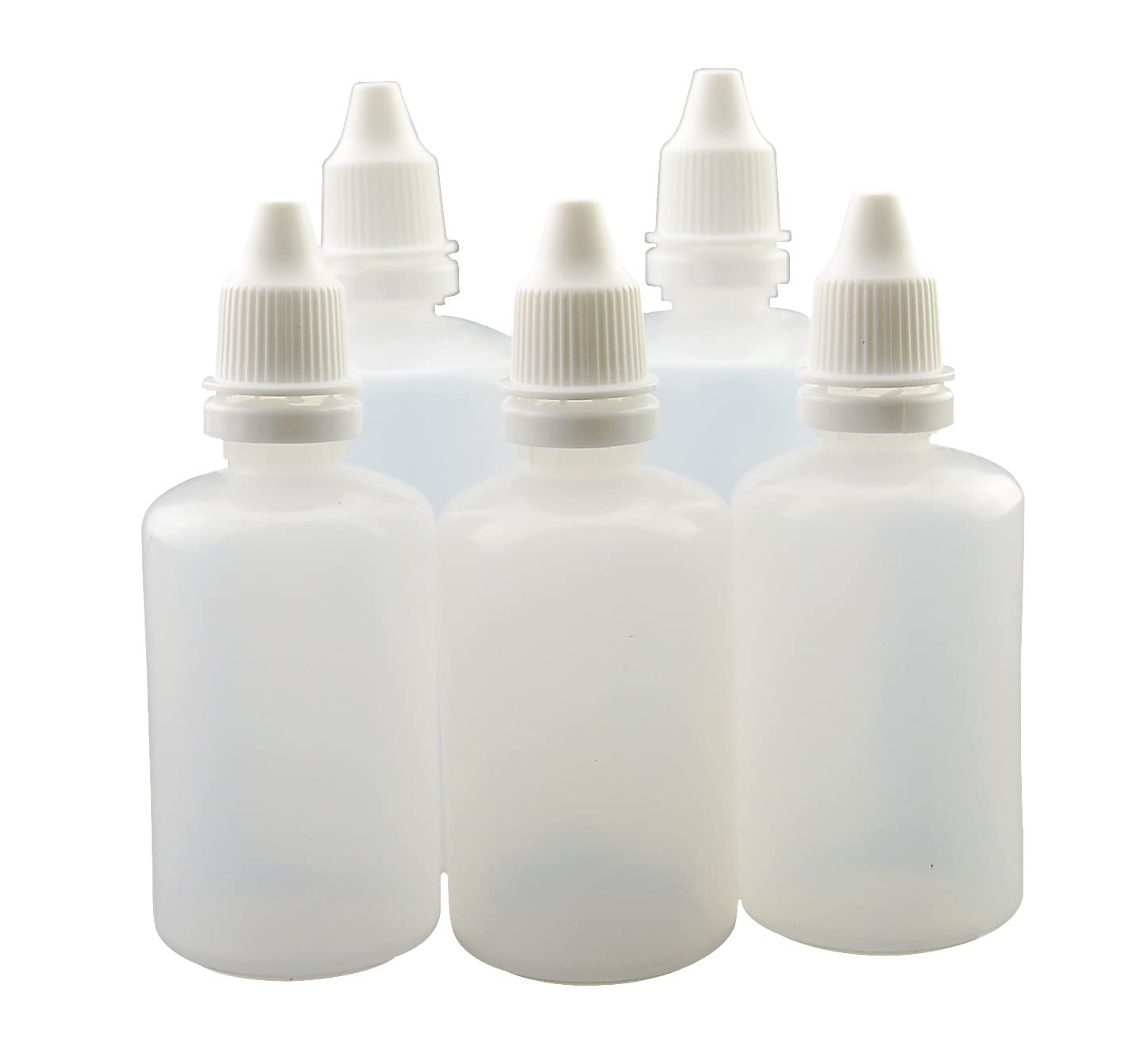 CCHW 100ml 50ml Plastic Squeezable Dropper Bottles, 5pcs (3x50ml+2x100ml) Empty Refillable Plastic Dropper Bottle Dropping Bottles (Drops of Plug can Removable) Bottle Eye Liquid Dropper, white