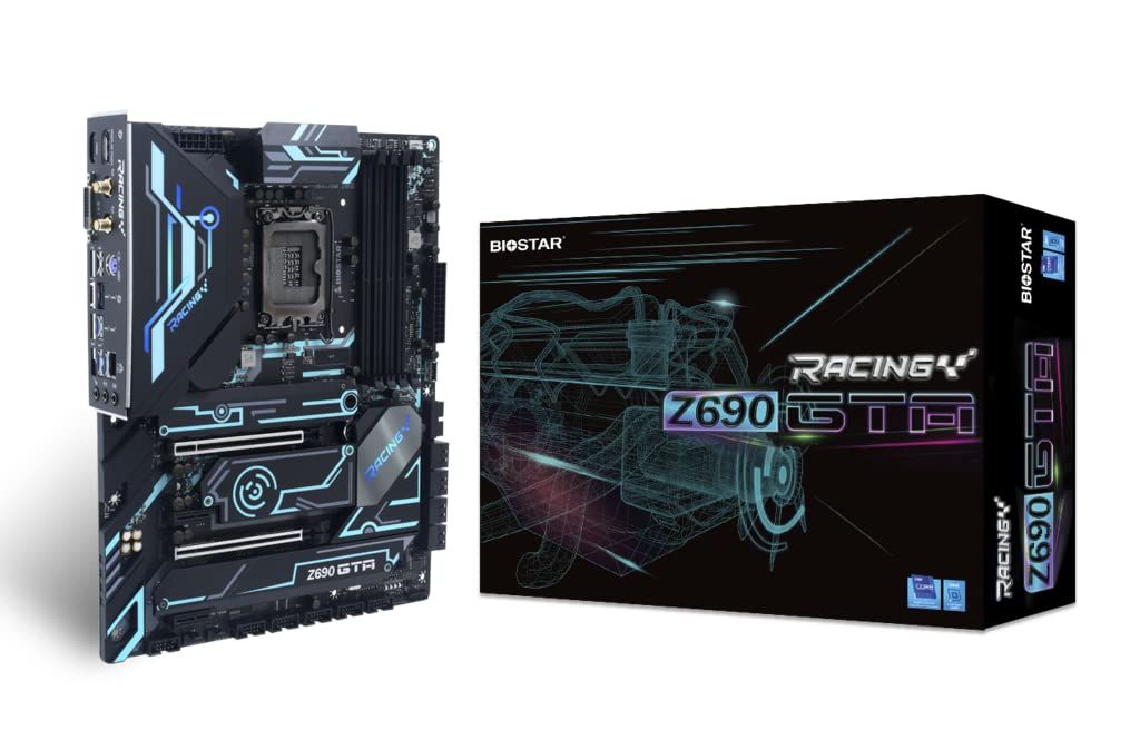 Biostar Z690GTA Racing 12th Gen Intel LGA1700 Intel Z690 Chipset Supports PCIe 5.0 ATX Gaming Motherboard