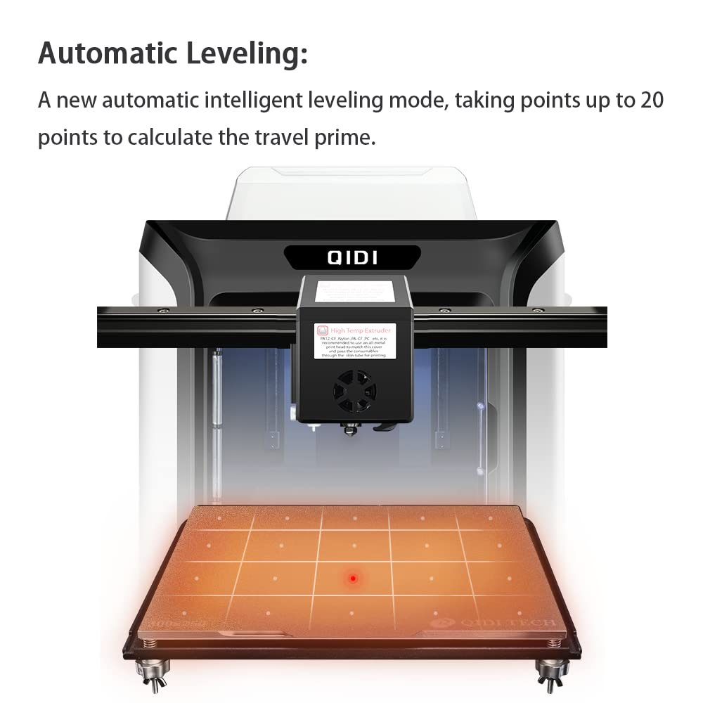 R QIDI TECHNOLOGY X-CF Pro 3D Printers Industrial Grade,Specially Developed for Printing Carbon Fiber&Nylon with QIDI Fast Slicer, Automatic Leveling,Large Build Volume 11.8x9.8x11.8 Inch