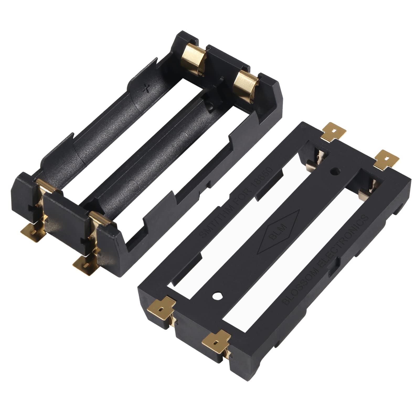 Aobao 5pcs 18650 Battery Holder 2 Slot 3.7V 18650 Battery Clip Holder Box Storage Case with Soldering Pin Copper Contacts for 18650 DIY Charging Power Supply, Electronics Accessories