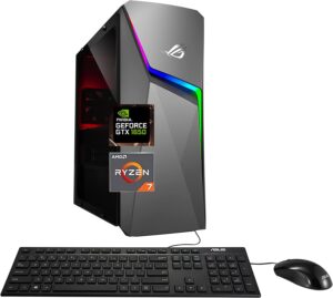 asus rog strix gl10 gaming desktop pc, amd ryzen 7 3700x (beat i9-11900kb), nvidia geforce gtx 1650 super, 32gb ram, 1tb ssd, 1tb hdd, bundle with jawfoal