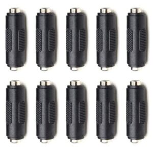 bnafes 12v 5.5mm x 2.1mm dc power connector adapter, 12/24v female to female power jack socket for led strip cctv security camera cable wire ends plug barrel - (10 pcs)