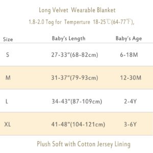 NATUZ Baby Wearable Blanket Long Sleeve Tog 2. Toddler Sleeping Sack With Arms 3-6T Long Flannel Velour Child Large XL Sleeping Bag Warm Soft Sleeper Grey Unisex