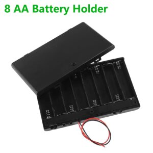 Aobao 3pcs 8 x AA 12V Battery Holder Case Box with ON/Off Switch and Leads Wire Cover