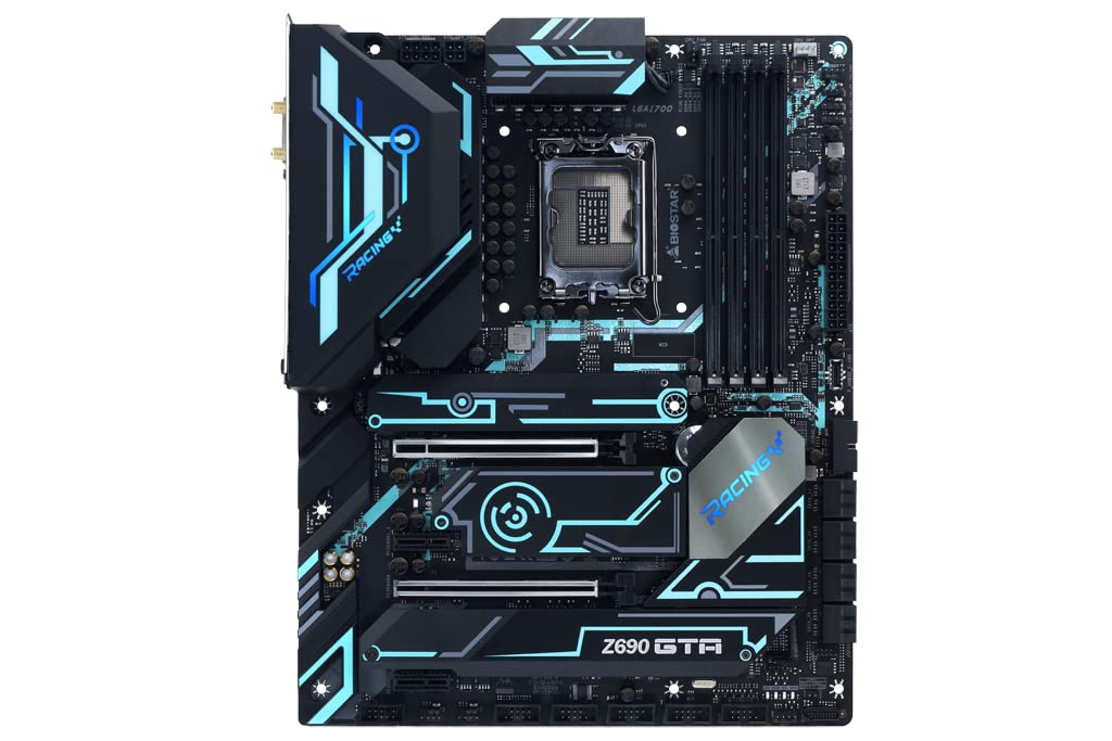 Biostar Z690GTA Racing 12th Gen Intel LGA1700 Intel Z690 Chipset Supports PCIe 5.0 ATX Gaming Motherboard