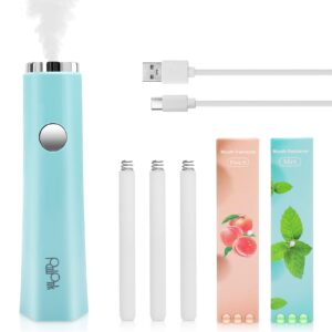 riilpiik electronic breath freshener spray new generation nano-level atomization mouth mist spray fda safe rechargeable portable easy to use naturally formulated scent beads bad breath saver