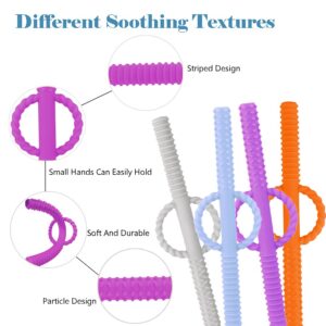 INTATIKOO Baby Hollow Teether Tubes,Teething Straws for Babies 0 6 12 18 Months,Soft & Durable Infant Teething Toys,BPA Free& Easy to Clean