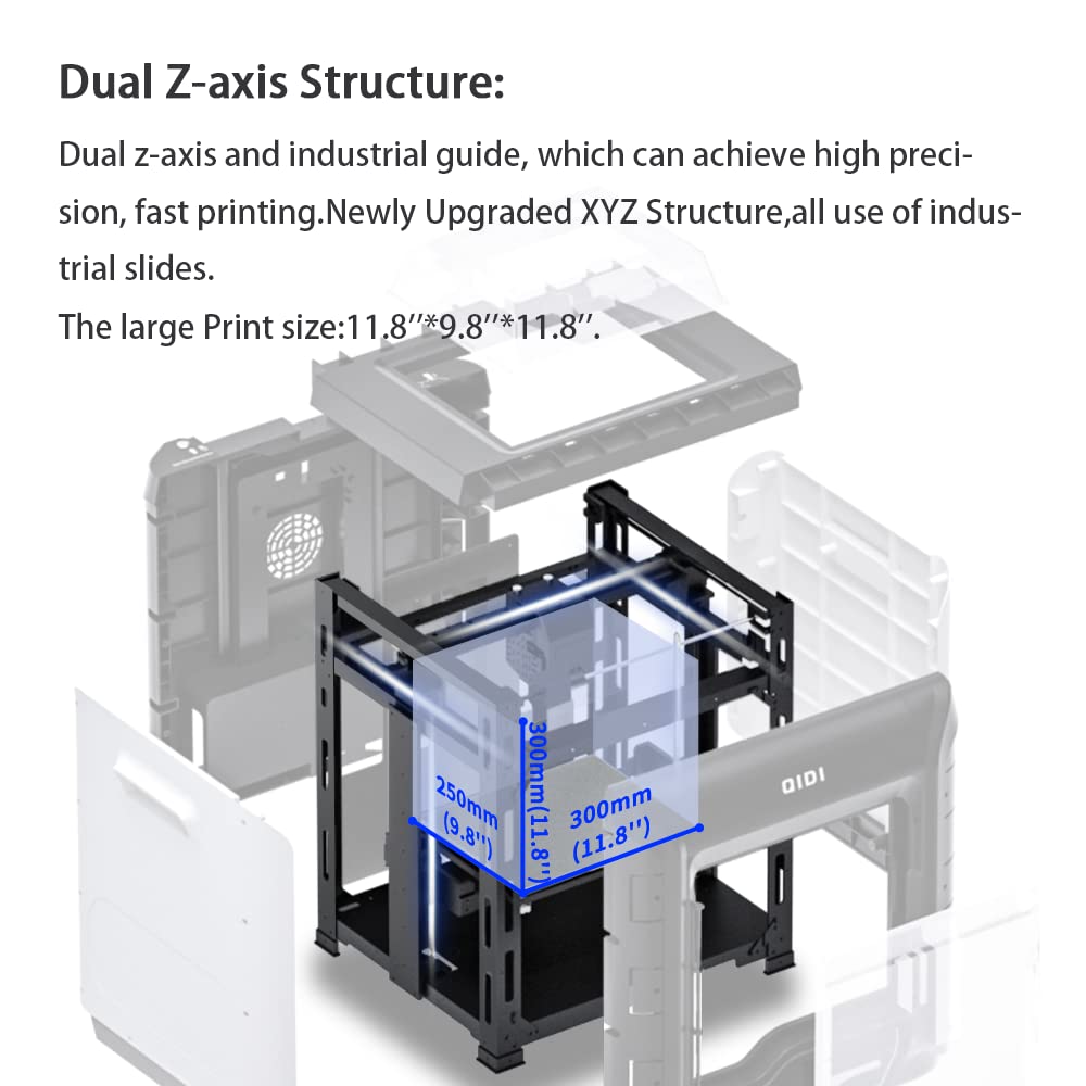 R QIDI TECHNOLOGY X-CF Pro 3D Printers Industrial Grade,Specially Developed for Printing Carbon Fiber&Nylon with QIDI Fast Slicer, Automatic Leveling,Large Build Volume 11.8x9.8x11.8 Inch