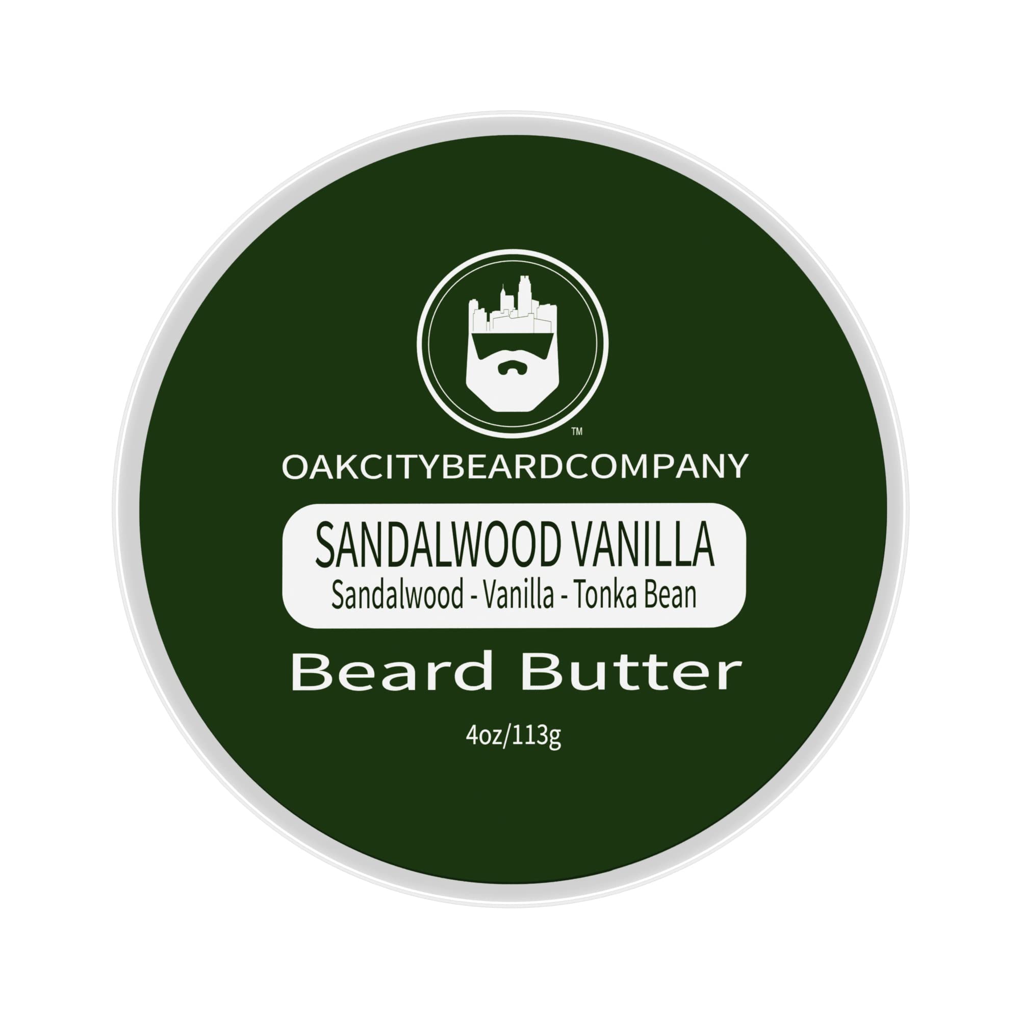 Oak City Beard Company - Sandalwood Vanilla - 4 Ounce - Beard Butter - Beard Conditioner - Sandalwood - Vanilla - Tonka Bean