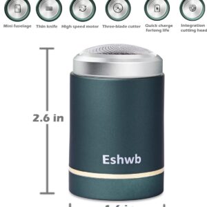 Eshwb Travel Men's Shaver Mini Electric Razor for Men USB Rechargeable Beard Shaver Pocket Size Shavers Compact Razor Wet Dry Use (Green)