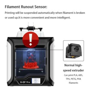 R QIDI TECHNOLOGY X-CF Pro 3D Printers Industrial Grade,Specially Developed for Printing Carbon Fiber&Nylon with QIDI Fast Slicer, Automatic Leveling,Large Build Volume 11.8x9.8x11.8 Inch