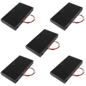 aobao 5pcs 8 x 12v aa battery holder case box with on/off switch and leads wire cover