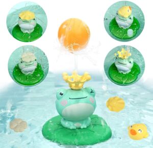 little bado electric baby bath frog toy,spray water spraying squirt toy 4 in 1 bathtub bath toy for infants babies 6-12 months toddlers age 3 4 5 6 7 8 sprinkler bath toys