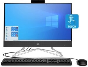 hp 2023 22-inch fhd ips touchscreen all-in-one desktop pc 2-core amd ryzen 3 3250u processor 8gb ddr4 ram nvme m.2 256gb ssd 1tb hdd dvd wifi ac bt webcam speaker windows 10 black w/re usb drive