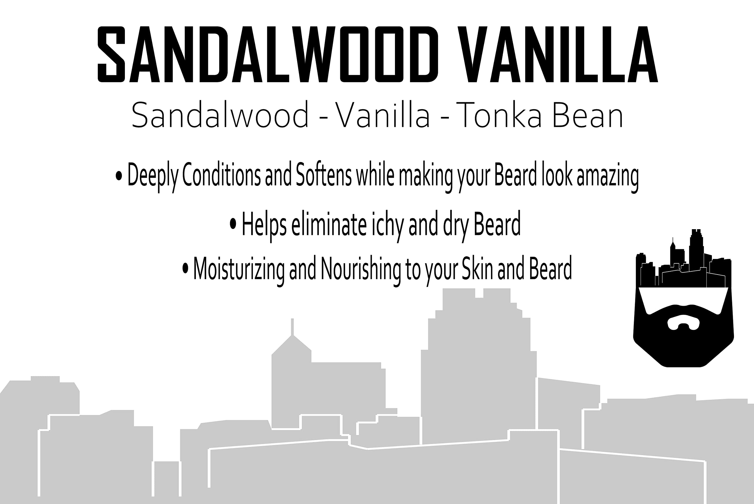 Oak City Beard Company - Sandalwood Vanilla - 4 Ounce - Beard Butter - Beard Conditioner - Sandalwood - Vanilla - Tonka Bean