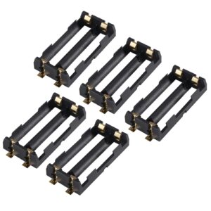 aobao 5pcs 18650 battery holder 2 slot 3.7v 18650 battery clip holder box storage case with soldering pin copper contacts for 18650 diy charging power supply, electronics accessories