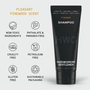 Hardworking Gentlemen Shampoo for Men, Packed with Coconut Oil, Aloe Vera, Chamomile and a Fresh Pinewood Scent