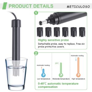 Meticuloso Portable Dissolved Oxygen Meter, DO Range:0-40.00 mg/L, Temperature Compensation: 0-40℃, with Backlight（Not Include Electrolyte Solution)