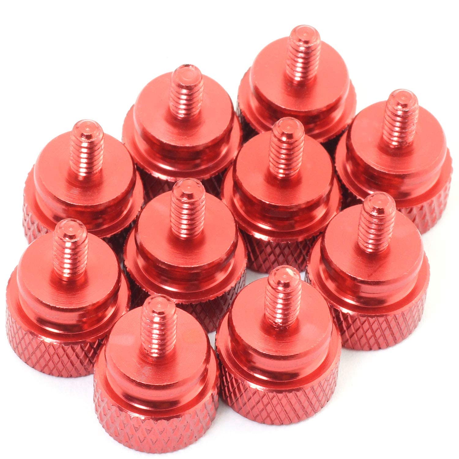 MEETOOT 10PCS 6#-32 Anodized Aluminum Wine Red Hand-Tighten Computer Case Thumb Screws